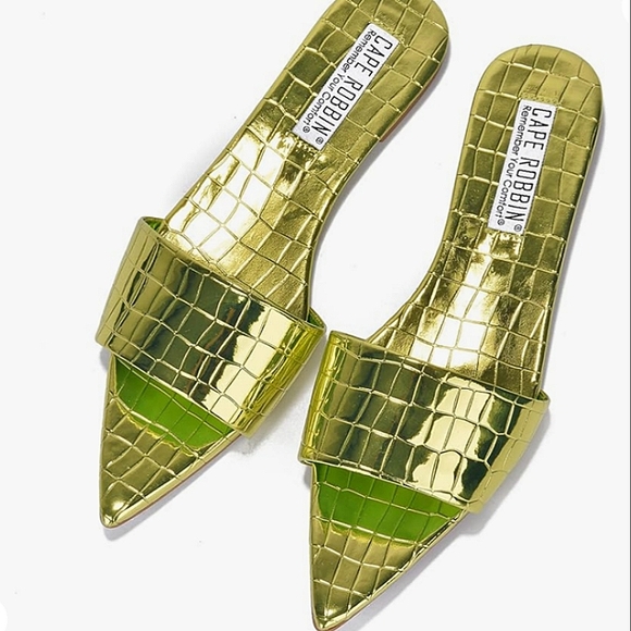 Cape Robbin | Shoes | Cape Robbin Metallic Pointy Flat Sandals | Poshmark